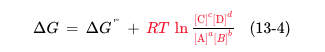 Solved Using Equation 13-4, plot Delta G against In Q (mass | Chegg.com