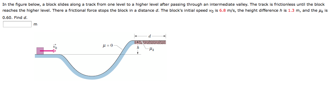 Solved In the figure below, a block slides along a track | Chegg.com