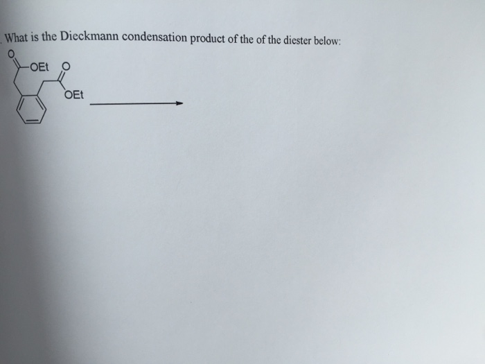 Solved What is the Dieckmann condensation product of the of | Chegg.com