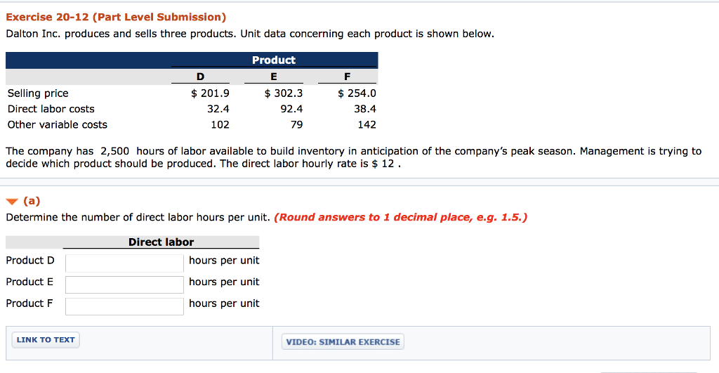 Solved Exercise 20-12 (Part Level Submission) Dalton Inc. | Chegg.com