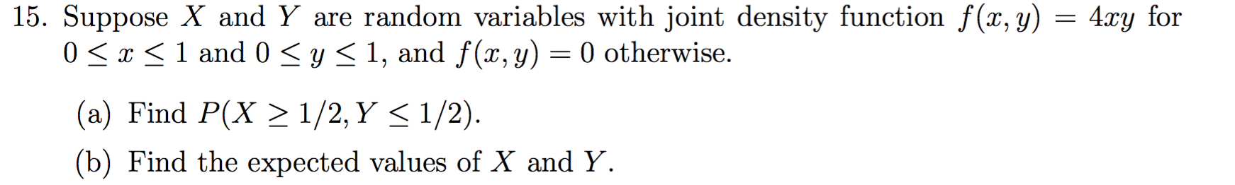 Solved Suppose X and Y are random variables with joint | Chegg.com