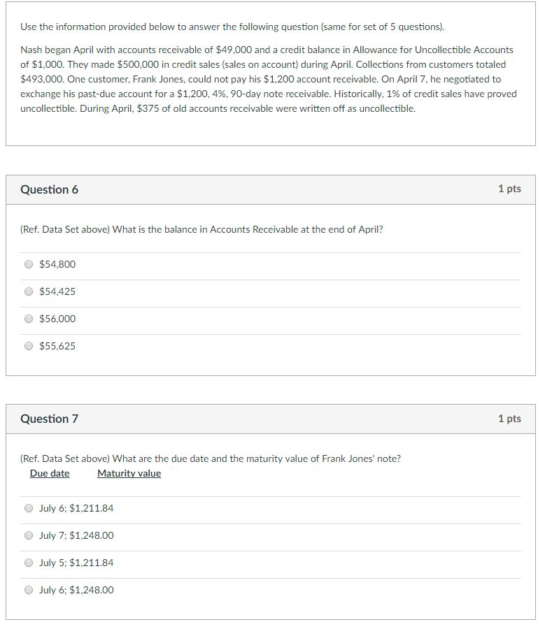 Solved Use the information provided below to answer the | Chegg.com