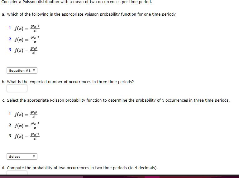 Solved Consider a Poisson distribution with a mean of two | Chegg.com
