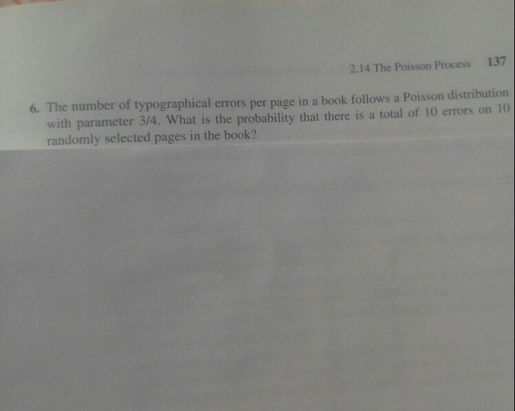 Solved 2.14 The Poisson Process 137 6. The number of | Chegg.com