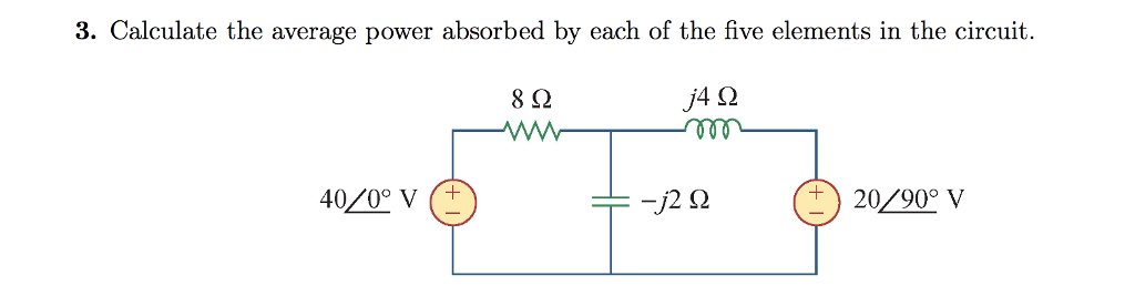 Solved 3. Calculate the average power absorbed by each of | Chegg.com Solved 3. Calculate the average power absorbed by each of | Chegg.com