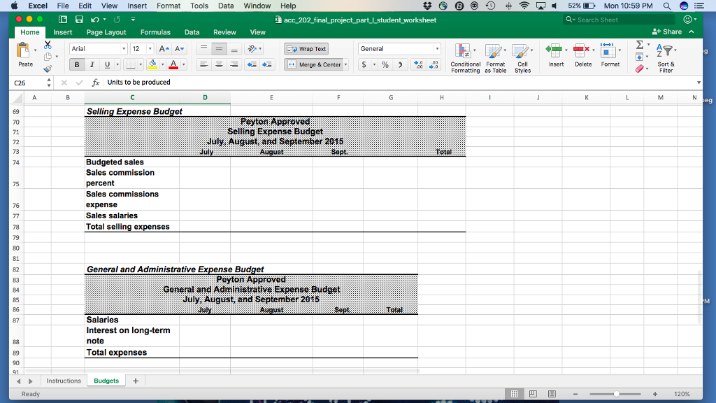 Solved Excel File Edit View Insert Format Tools Data Window | Chegg.com