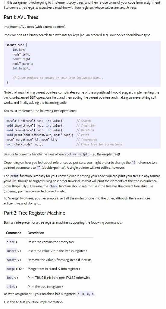 Solved In this assignment you're going to implement splay | Chegg.com