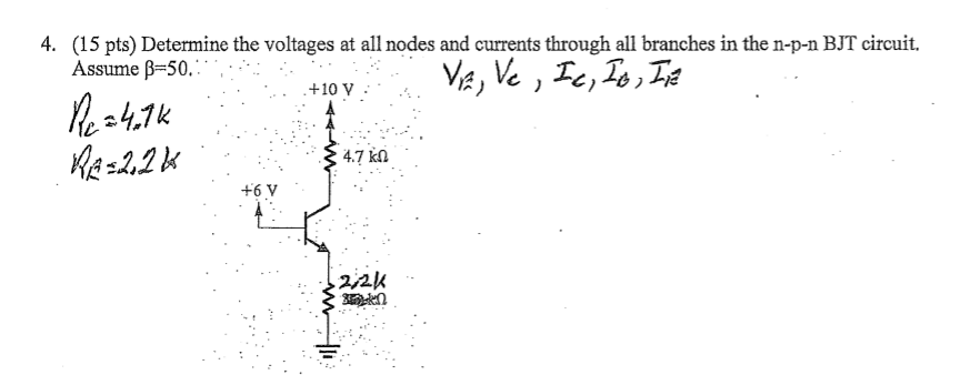 Solved Determine the voltages at all nodes and currents | Chegg.com