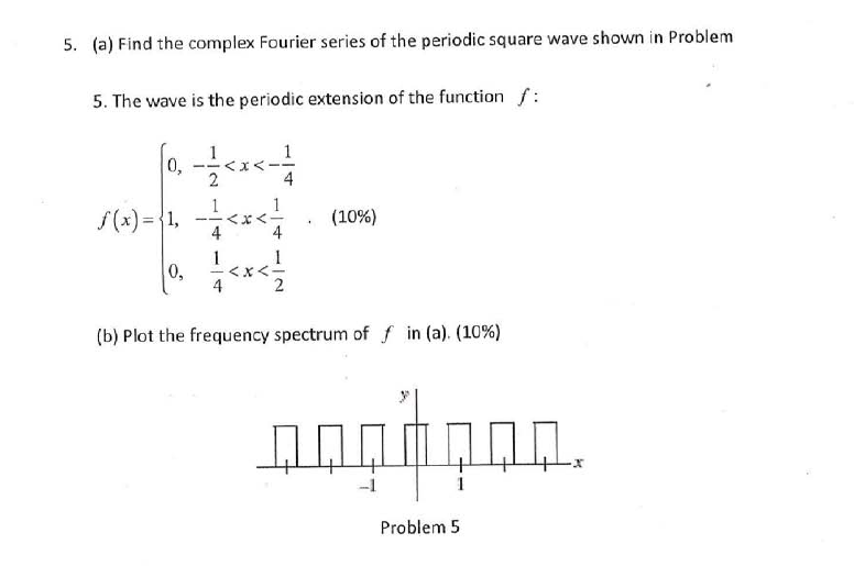 Solved (a) Find the complex Fourier series of the periodic | Chegg.com