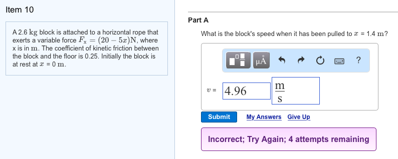 Solved Item 10 Part A A2.6 kg block is attached to a | Chegg.com