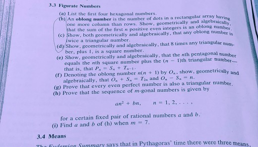 Solved 3.3 Figurate Numbers (a) List the first four | Chegg.com