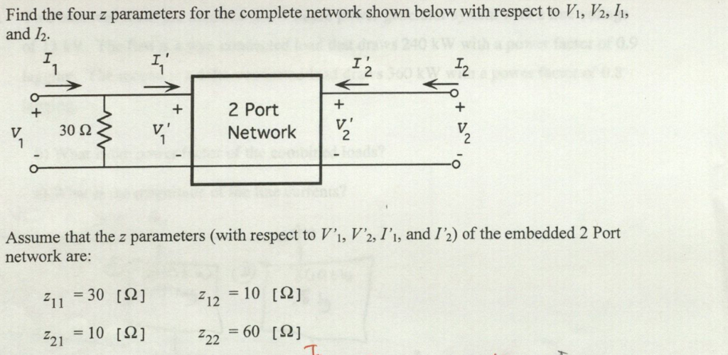 Solved Find the four z parameters for the complete network | Chegg.com