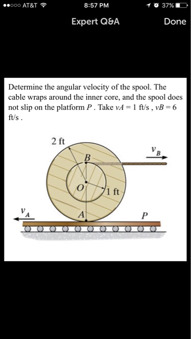 Solved Determine the angular velocity of the spool. The | Chegg.com