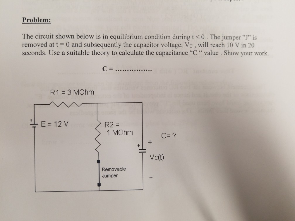 Solved Problem: The circuit shown below is in equilibrium | Chegg.com