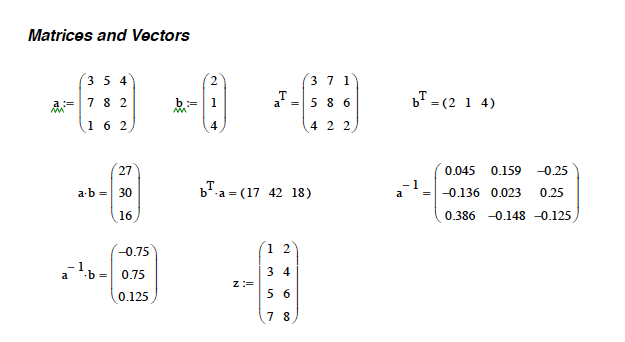 perform the following operations in mathcad. email in | Chegg.com