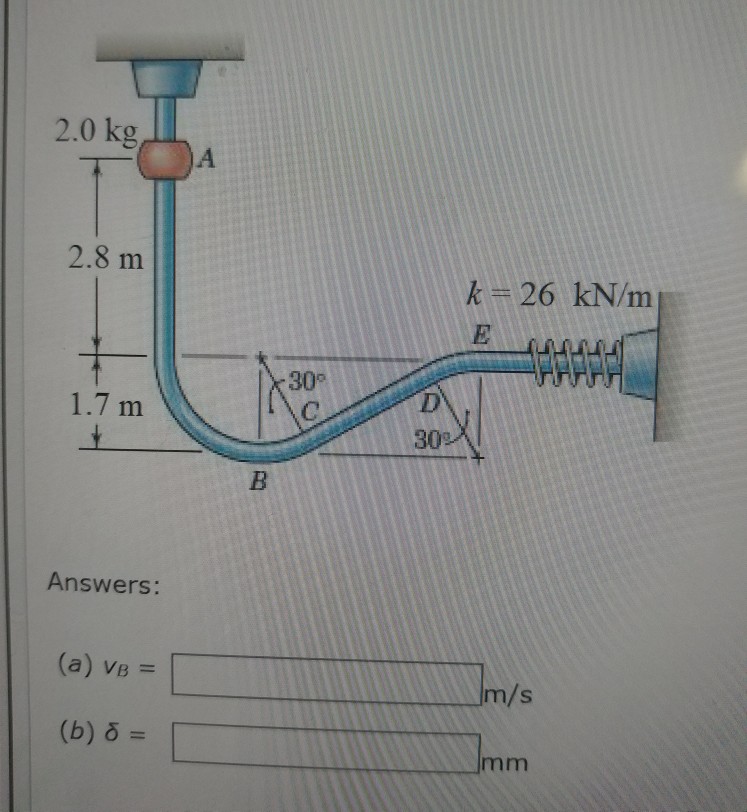 Solved The 2.0-kg slider is released from rest in position A | Chegg.com
