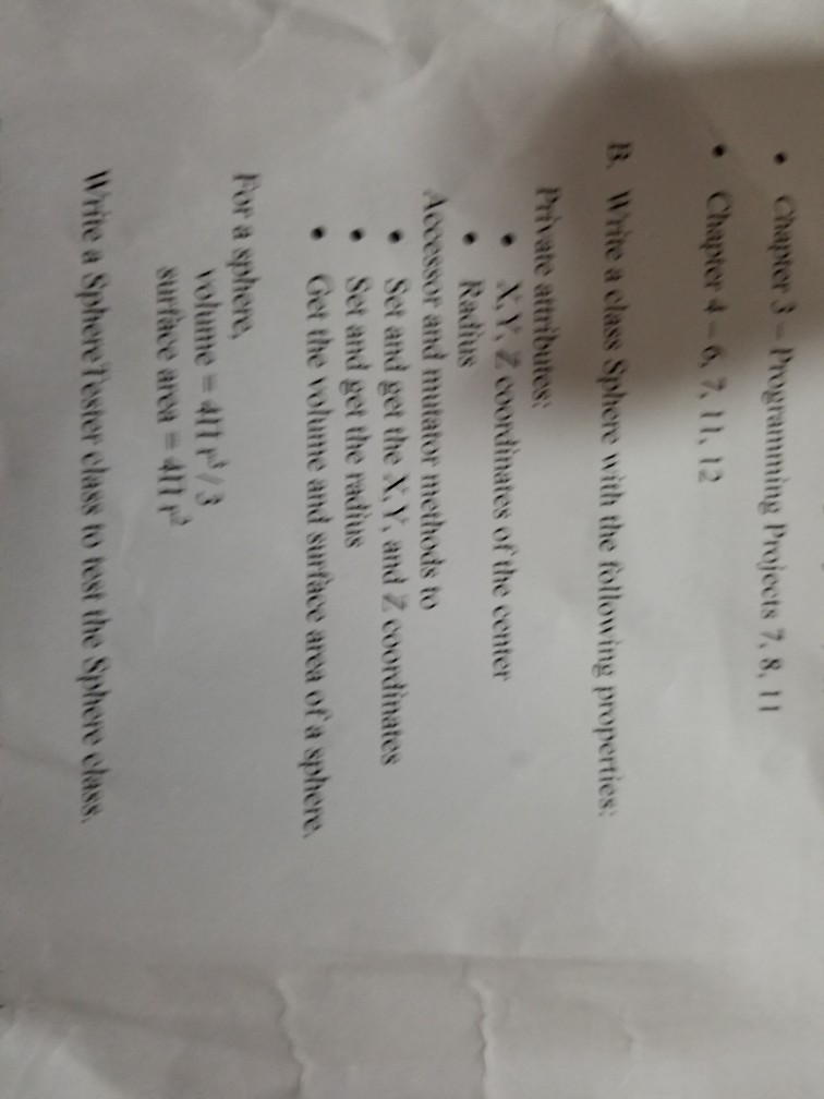 Solved Chapter 3-rogramming Projects 7, 8, 11 Chapter 4-6,7, | Chegg.com