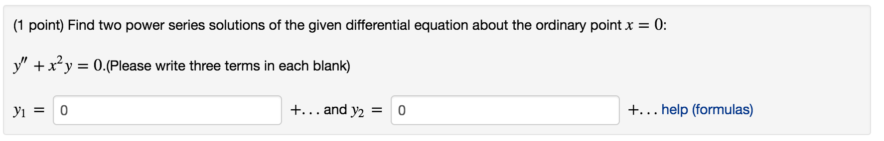 Solved Find two power series solutions of the given | Chegg.com Solved Find two power series solutions of the given | Chegg.com