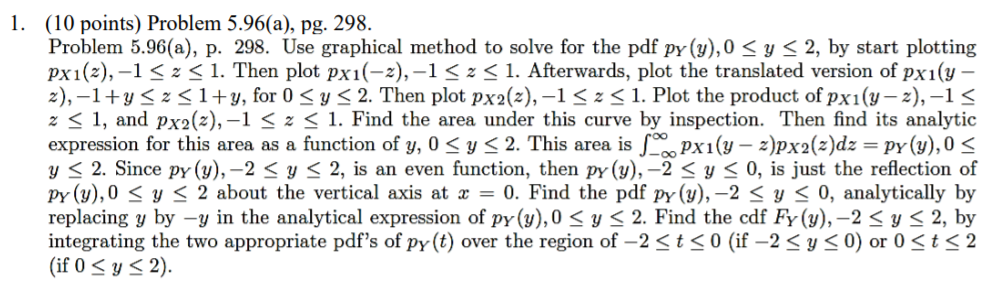 1. (10 points) Problem 5.96(a), pg. 298. Problem | Chegg.com 1. (10 points) Problem 5.96(a), pg. 298. Problem | Chegg.com