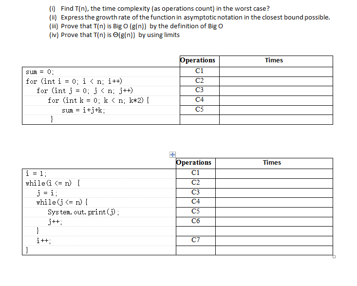 Solved Find T(n), the time complexity (as operations count) | Chegg.com