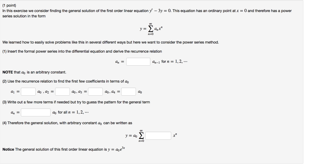 Solved 1 point In this exercise we consider finding the | Chegg.com