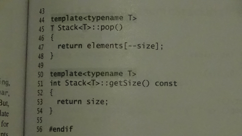 Solved 2.9 (Implement a stack class using a vector) In | Chegg.com