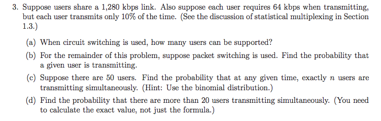 Solved Suppose users share a 1, 280 kbps link. Also suppose | Chegg.com