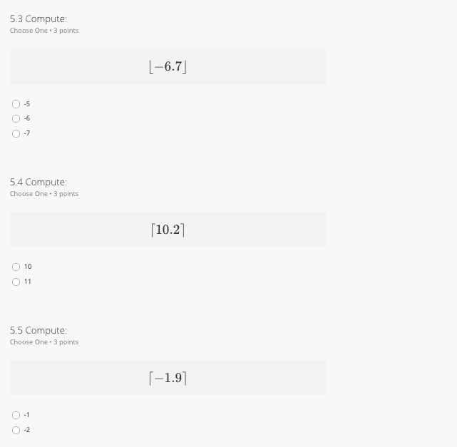 Solved 5. Floor and Ceiling Functions Group 7 questions 5.1 | Chegg.com