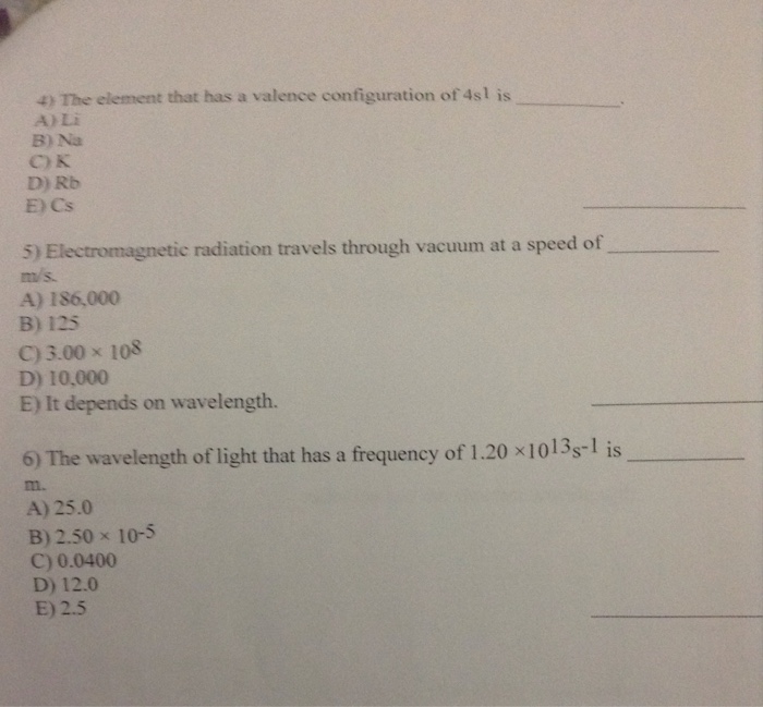 Solved 1) which of the following is not a valid set of four | Chegg.com