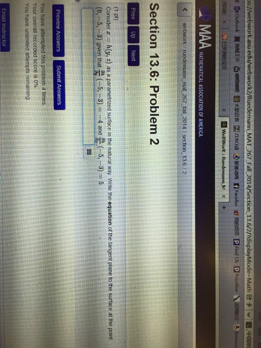 Solved ps://webwork asu.edu/webwo MAT 267 Fall 2014/Section | Chegg.com