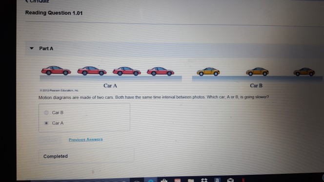 Solved Reading Question 1.01 Part A Car A Car B Motion | Chegg.com