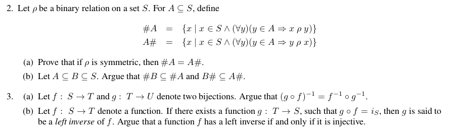 Solved 2. Let ρ be a binary relation on a set S. For A S, | Chegg.com
