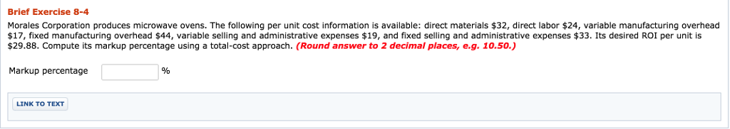 Solved Brief Exercise 8-4 Morales Corporation produces | Chegg.com Solved Brief Exercise 8-4 Morales Corporation produces | Chegg.com