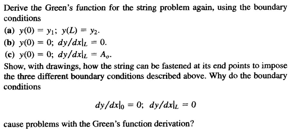 Derive the Green's function for the string problem | Chegg.com
