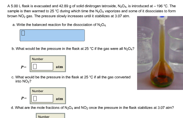Solved A 5.00 L flask is evacuated and 42.89 g of solid | Chegg.com