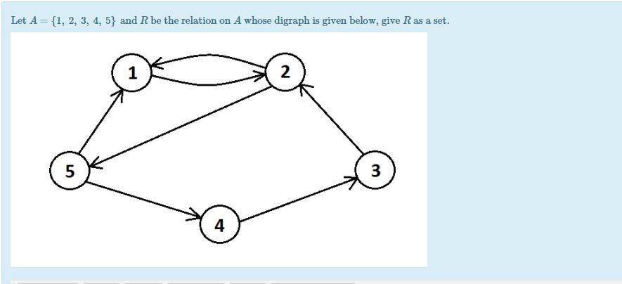 Let A (1, 2, 3, 4, 5 and R be the relation on A whose | Chegg.com