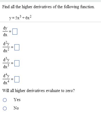 Solved Find all the higher derivatives of the following | Chegg.com