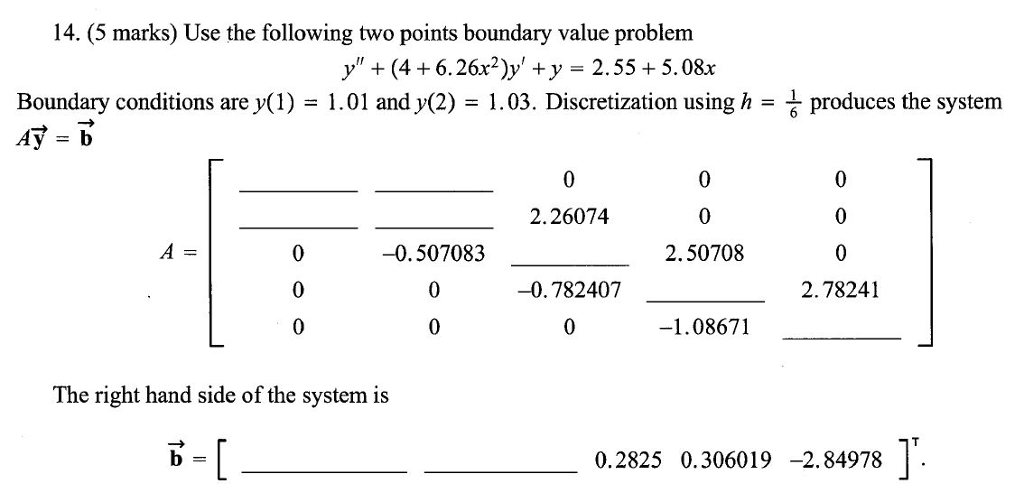 Solved 14. (5 marks) Use the following two points boundary | Chegg.com