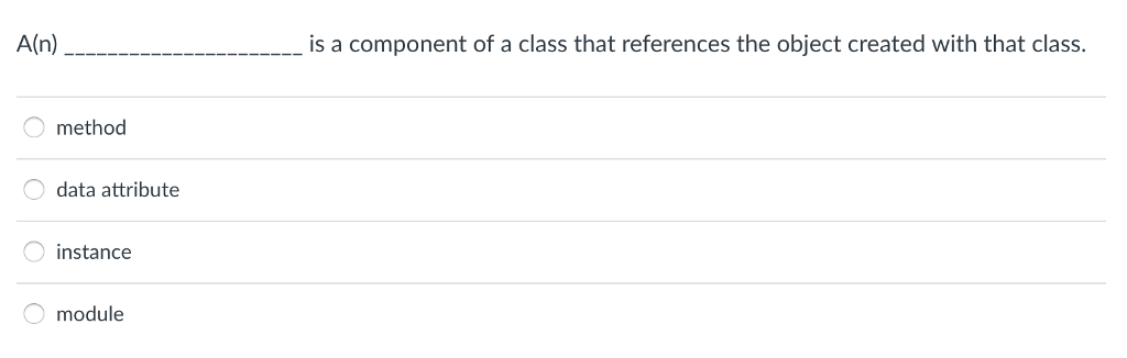 Solved A(n) is a component of a class that references the | Chegg.com