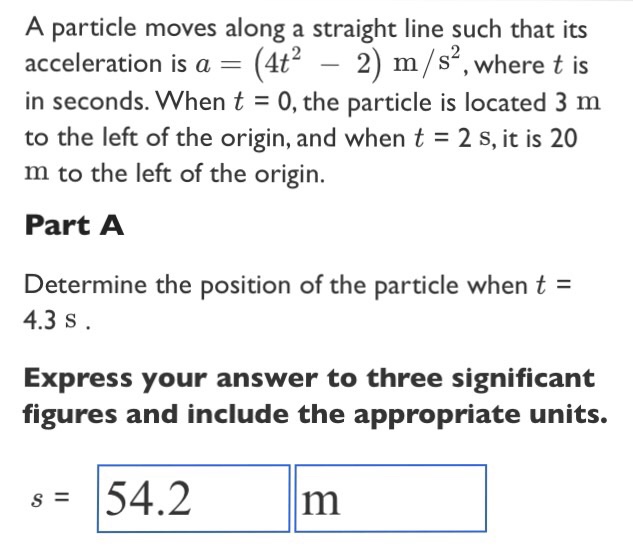 Solved A particle moves along a straight line such that its | Chegg.com