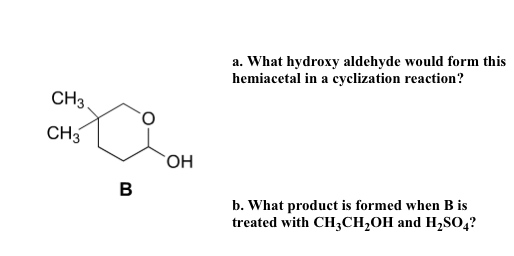 Solved What hydroxy aldehyde would form this hemiacetal in | Chegg.com