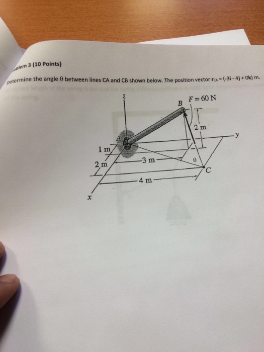 Solved Determine the angle theta between lines CA and CB | Chegg.com