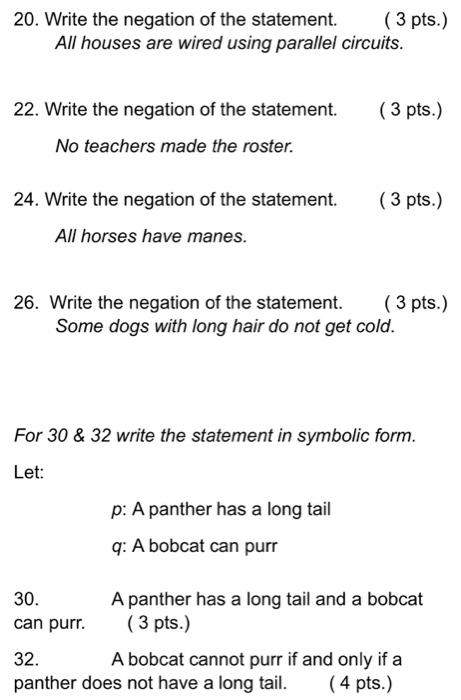 Solved Write The Negation Of The Statement All Houses Are