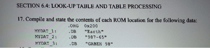 Solved Compile and state the contents of each ROM location | Chegg.com