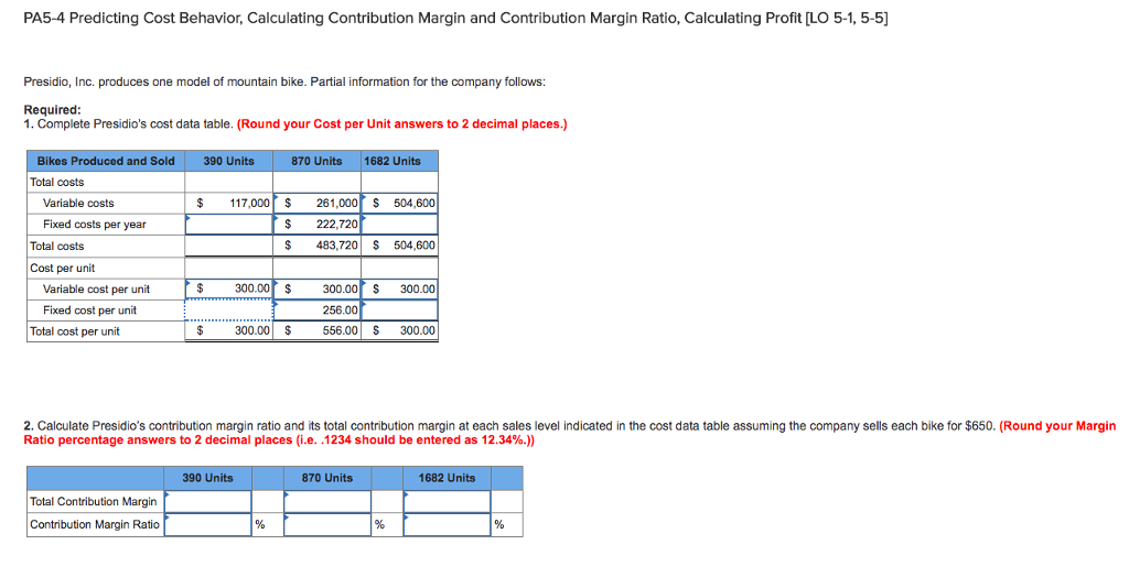 Solved PA5-4 Predicting Cost Behavior, Calculating | Chegg.com