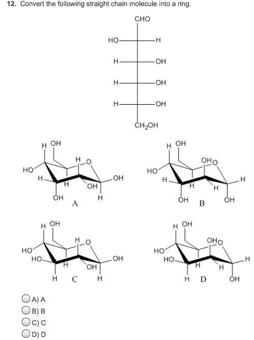 Solved Convert the following straight chain molecule into a | Chegg.com