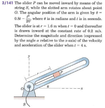 Solved The slider P can be moved inward by means of the | Chegg.com