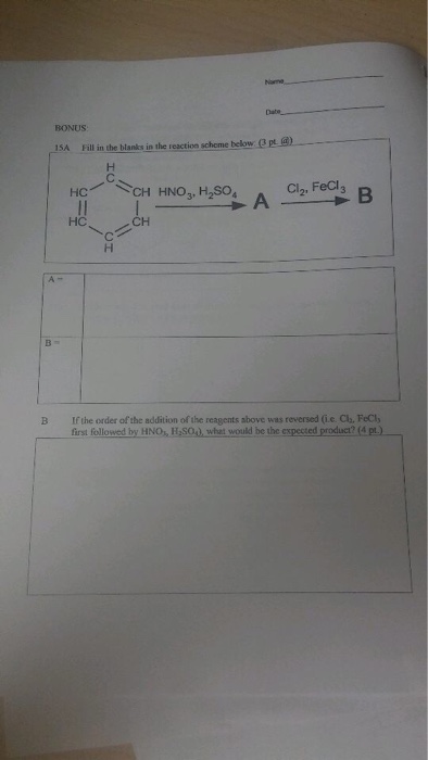 Solved Fill in the blanks in the reaction scheme below. If | Chegg.com