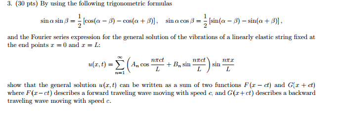 Solved By using the following trigonometric formulas sin | Chegg.com