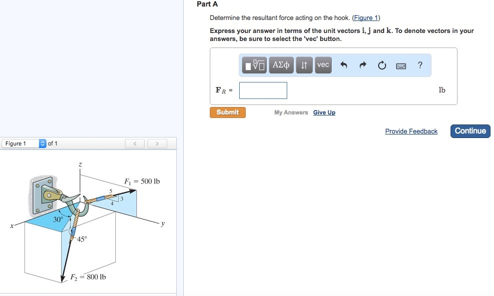 Solved Determine The Resultant Force Acting On The Hook